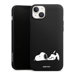 DeinDesign iPhone 14 Handy Premium Silikon H&uuml;lle Handyh&uuml;lle schwarz Case Official Licensed Product Snoopy Peanuts Silikon Premium Case