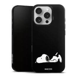 DeinDesign iPhone 16 Pro Handy Slim Case extra d&uuml;nn Silikon Handyh&uuml;lle schwarz H&uuml;lle Official Licensed Product Snoopy Peanuts Silikon Slim Case