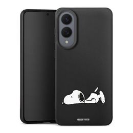 DeinDesign Galaxy S25 Edge Handy Premium Silikon H&uuml;lle Handyh&uuml;lle schwarz Case Official Licensed Product Snoopy Peanuts Silikon Premium Case