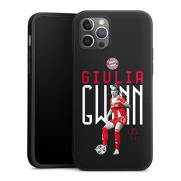 DeinDesign iPhone 12 Pro Handy Premium Silikon H&uuml;lle Handyh&uuml;lle schwarz Case Fc Bayern M&uuml;nchen Official Licensed Product Giulia Gwinn Silikon Premium Case