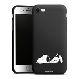 DeinDesign iPhone SE (2020) Handy Premium Silikon H&uuml;lle Handyh&uuml;lle schwarz Case Peanuts Snoopy Official Licensed Product Silikon Premium Case