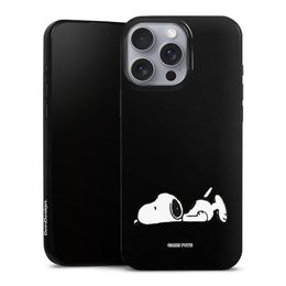 DeinDesign iPhone 16 Pro Max Handy Slim Case extra d&uuml;nn Silikon Handyh&uuml;lle schwarz H&uuml;lle Official Licensed Product Snoopy Peanuts Silikon Slim Case