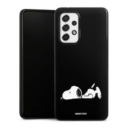 DeinDesign Galaxy A53 5G Handy Silikon H&uuml;lle Case schwarz Handyh&uuml;lle Peanuts Snoopy Official Licensed Product
