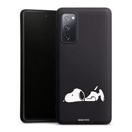 DeinDesign Galaxy S20 FE Handy Premium Silikon H&uuml;lle Handyh&uuml;lle schwarz Case Peanuts Snoopy Official Licensed Product Silikon Premium Case