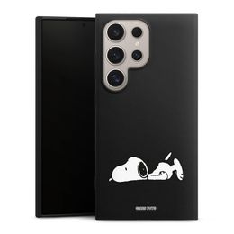 DeinDesign Galaxy S24 Ultra Handy Premium Silikon H&uuml;lle Handyh&uuml;lle schwarz Case Official Licensed Product Snoopy Peanuts Silikon Premium Case