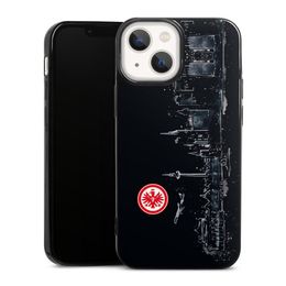 DeinDesign iPhone 13 Mini Handy Slim Case extra d&uuml;nn Silikon Handyh&uuml;lle schwarz H&uuml;lle Skyline Eintracht Frankfurt Sge Silikon Slim Case