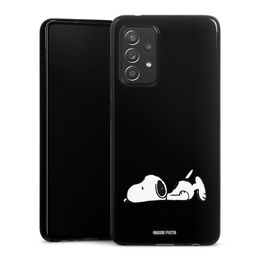 DeinDesign Galaxy A52s 5G Handy Silikon H&uuml;lle Case schwarz Handyh&uuml;lle Official Licensed Product Snoopy Peanuts