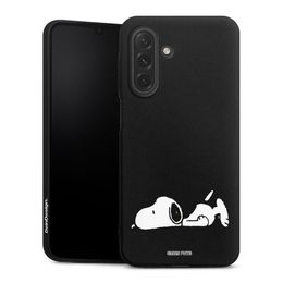 DeinDesign Galaxy A26 Handy Premium Silikon H&uuml;lle Handyh&uuml;lle schwarz Case Official Licensed Product Snoopy Peanuts Silikon Premium Case