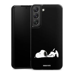 DeinDesign Galaxy S22 Handy Slim Case extra d&uuml;nn Silikon Handyh&uuml;lle schwarz H&uuml;lle Official Licensed Product Snoopy Peanuts Silikon Slim Case