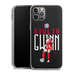 DeinDesign iPhone 12 Pro Max Handy Silikon H&uuml;lle Case transparent Handyh&uuml;lle Fc Bayern M&uuml;nchen Giulia Gwinn Official Licensed Product Silikon Case