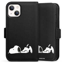 DeinDesign Galaxy A51 Handy Klapph&uuml;lle Handyh&uuml;lle aus Kunst Leder schwarz Flip Case Official Licensed Product Snoopy Peanuts Sideflip mit Lasche