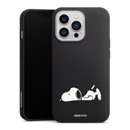 DeinDesign iPhone 13 Pro Handy Premium Silikon H&uuml;lle Handyh&uuml;lle schwarz Case Official Licensed Product Snoopy Peanuts Silikon Premium Case