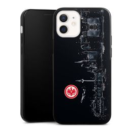 DeinDesign iPhone 12 mini Handy Slim Case extra d&uuml;nn Silikon Handyh&uuml;lle schwarz H&uuml;lle Skyline Eintracht Frankfurt Sge Silikon Slim Case
