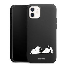 DeinDesign iPhone 12 mini Handy Premium Silikon H&uuml;lle Handyh&uuml;lle schwarz Case Official Licensed Product Snoopy Peanuts Silikon Premium Case