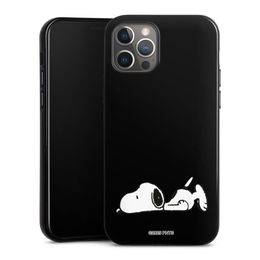 DeinDesign iPhone 12 Pro Handy Silikon H&uuml;lle Case schwarz Handyh&uuml;lle Official Licensed Product Snoopy Peanuts