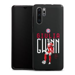 DeinDesign Huawei P30 Pro Handy Silikon H&uuml;lle Case schwarz Handyh&uuml;lle Fc Bayern M&uuml;nchen Official Licensed Product Giulia Gwinn