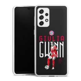 DeinDesign Galaxy A33 5G Handy Silikon H&uuml;lle Case wei&szlig; Handyh&uuml;lle Fc Bayern M&uuml;nchen Giulia Gwinn Official Licensed Product Silikon Case