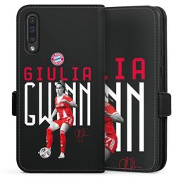 DeinDesign Galaxy A50 Handy Klapph&uuml;lle Handyh&uuml;lle aus Kunst Leder schwarz Flip Case Fc Bayern M&uuml;nchen Official Licensed Product Giulia Gwinn Sideflip mit Lasche