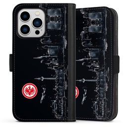 DeinDesign iPhone 13 Pro Handy Klapph&uuml;lle Handyh&uuml;lle aus Kunst Leder schwarz Flip Case Skyline Eintracht Frankfurt Sge Sideflip mit Lasche