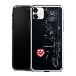 DeinDesign iPhone 11 Handy Slim Case Silikon Handyh&uuml;lle transparent H&uuml;lle extra d&uuml;nn Sge Eintracht Frankfurt Skyline Silikon Slim Case