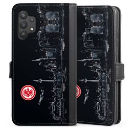 DeinDesign Galaxy A32 4G Handy Klapph&uuml;lle Handyh&uuml;lle aus Kunst Leder schwarz Flip Case Skyline Eintracht Frankfurt Sge Sideflip mit Lasche