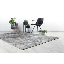 Teppich Kayoom, B:200cm H:12mm L:290cm, grau, Polypropylen, Wohnzimmer, Teppiche, "Mineral 225", Kurzflor, Hoch Tief Struktur, Wohnzimmer