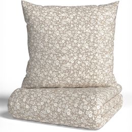 Bettw&auml;sche OTTO HOME, beige, Renforc&eacute;, Obermaterial: 100% Baumwolle, Bettw&auml;sche, "Mariby", mit feinem Bl&uuml;mchen Design, skandinavisch, romantische
