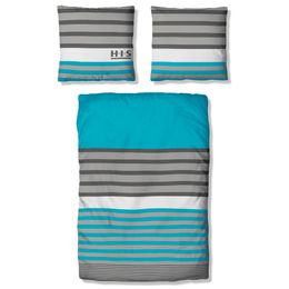 Bettw&auml;sche OTTO HOME, blau, Polycotton recycelt, Obermaterial: 52% Polyester, 48% Baumwolle, Bettw&auml;sche, "Majoran", gestreifte Bettw&auml;sche in 4
