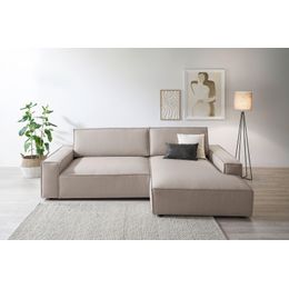 Home Affaire "NEU: SHERWOOD XXL 284, Big-Sofa L-Form, tiefe Sitzfl&auml;che 95 cm, Cord" Recamiere rechts/links, als Schlafsofa stellbar, Cord u.