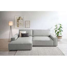 Home Affaire "NEU: SHERWOOD XXL 284, Big-Sofa L-Form, tiefe Sitzfl&auml;che 95 cm, Cord" Recamiere rechts/links, als Schlafsofa stellbar, Cord u.