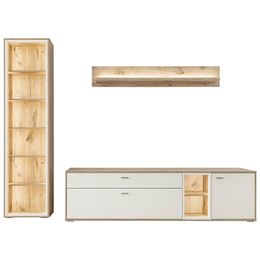Wohnwand MCA furniture, wei&szlig;, Holzwerkstoff, Wohnzimmer, Kastenm&ouml;bel-Sets, "SANTERNO", Wohnzimmer Set (3-tlg.), T&uuml;ren & Schubk&auml;sten ged&auml;mpft, Breite