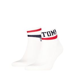 Tommy Hilfiger Herren Kurzsocken "TH UNI TJ QUARTER 2P SPORT", Gr. 43, wei&szlig;, Obermaterial: 69% Baumwolle, 29% Polyamid, 2% Elasthan, Socken