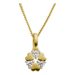 Firetti Damen Kettenanh&auml;nger "Schmuck Geschenk Gold 333 Halsschmuck Anh&auml;nger Kreis Herz", 0,1 P2 = erkennbare Einschl&uuml;sse, Diamanten Gelbgold 333,