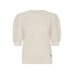 oxmo Damen Strickfleece-Pullover "Strickpullover OXMicha", beige, Gr. L, Obermaterial: 100% Baumwolle CO., Shirts