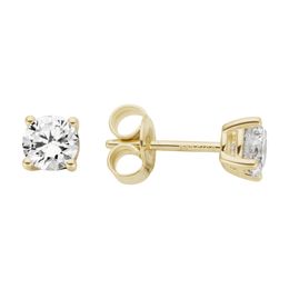 Firetti Damen Paar Ohrstecker "Schmuck Geschenk Gold 333 Ohrschmuck Ohrringe Solit&auml;r Lab Grown", 4,5mm, 0,75 VS = sehr kleine Einschl&uuml;sse, Diamanten