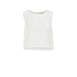 WE Fashion Top Damen Gr&ouml;&szlig;e L silber / wei&szlig;