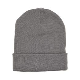 MSTRDS Damen Beanie "MSTRDS Accessoires Beanie Basic Flap"schwarzgrau, Kunstfaser, M&uuml;tzen