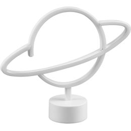 LED Tischleuchte "Planet", 1, &Oslash; 8,5cm H: 24,5cm, 1 Stk., wei&szlig;, REALITY LEUCHTEN, Leuchten, Deko Tischlampe im Weltall Design, mit USB Anschluss,