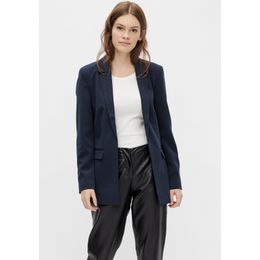 Pieces Damen Longblazer "PCBOSELLA LS LOOSE BLAZER NOOS", blau, Gr. XS, Web, Obermaterial: 88% Polyester, 12% Elasthan, Blazer, in leichter Oversize