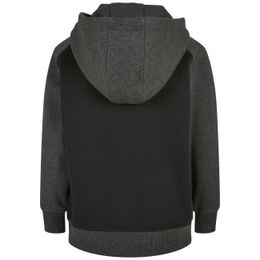 Urban Classics Jungen Kapuzenpullover "Urban Classics Herren Boys 2-Tone Fake Raglan Hoody"schwarz, charcoal, Gr. 122, mehrfarbig, 65% Baumwolle, 35%