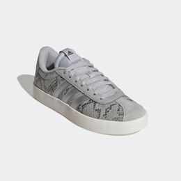 Damen Sneaker "VL COURT 3.0", adidas Sportswear, Gr. 40grau two, silber metallic, sanftes wei&szlig;, Leder, Textil, Schuhe, Design auf den Spuren des