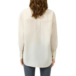 QS Damen Langarmbluse, beige, Gr. 38, unifarben, Web, Obermaterial: 85% Modal, 15% Polyamid, Blusen, mit Knopfleiste