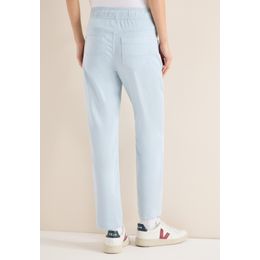 Cecil Damen Stoffhose, blau, Gr. XL, unifarben, Stoff, 56% Lyocell, 41% Baumwolle, 3% Elasthan, Hosen, Middle Waist