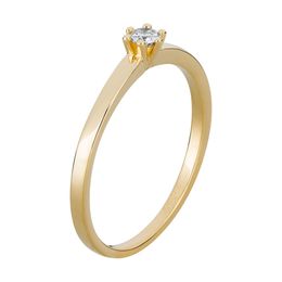 OROLINO Damen Fingerring "Gold 585 mit nat&uuml;rlichem Brillant 0,10ct.", 058 (18,5), 0,1 SI = kleine Einschl&uuml;sse, Gold, gelb, Gold, Fingerringe