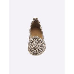 Andrea Conti Damen Slipper, Gr. 37beige, schwarz, Leder, Rindsleder, Schuhe