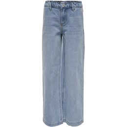 KIDS Only M&auml;dchen Bequeme Jeans "KOGCOMET WIDE DNM LB", blau, Gr. 164, unifarben, Denim/Jeans, Obermaterial: 80% Baumwolle, 20% Polyester, Jeans