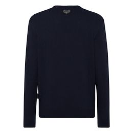 Philipp Plein Herren Rundhalspullover "Rundhalspullover", blau, Gr. 4XL, Obermaterial: 80% Baumwolle, 20% Wolle, Pullover