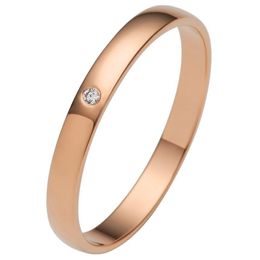 Firetti Damen Trauring "Schmuck Geschenk Gold Hochzeit Ehering Trauring "LIEBE"", 62, 0,01 SI = kleine Einschl&uuml;sse mit Brillant, Ros&eacute;gold 585, 2,5mm,