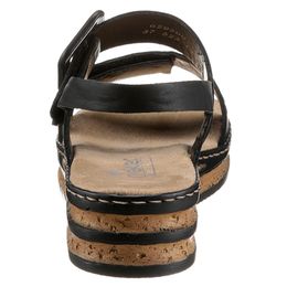 Rieker Damen Keilsandalette, Gr. 41, schwarz, Lederimitat, Schuhe, Sommerschuh, Sandale, Keilabsatz, mit modischer Schmuckspange