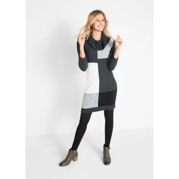 bonprix Damen Strickkleid, grau, Gr. 52, Obermaterial: 50% Baumwolle, 50% Polyacryl, Kleider, f&uuml;r Alltag, aus Baumwolle und Polyacryl, figurbetonte